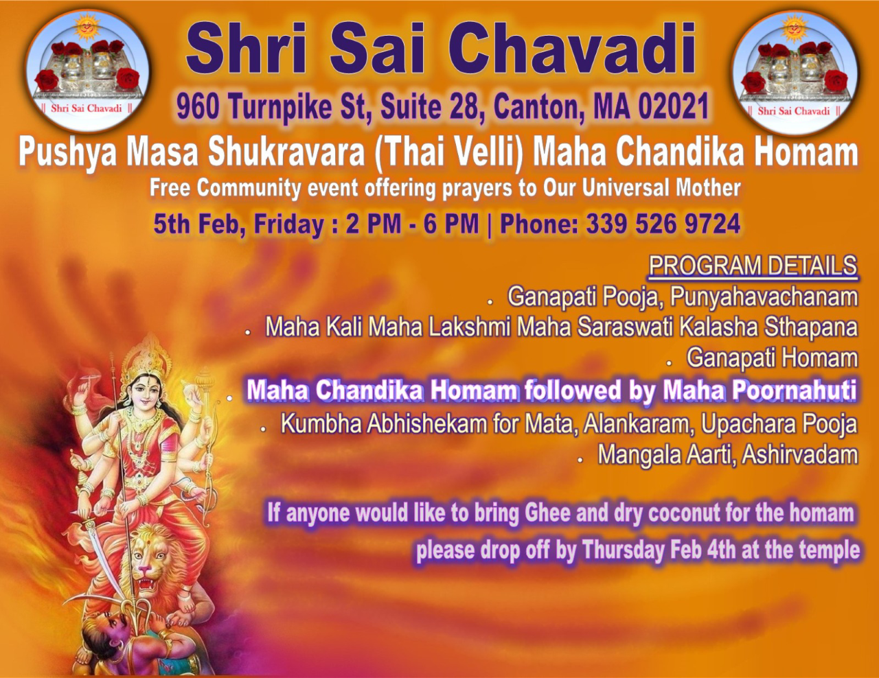 Pushya Masa - Shukravara Maha Chandika Homam-Spiritual